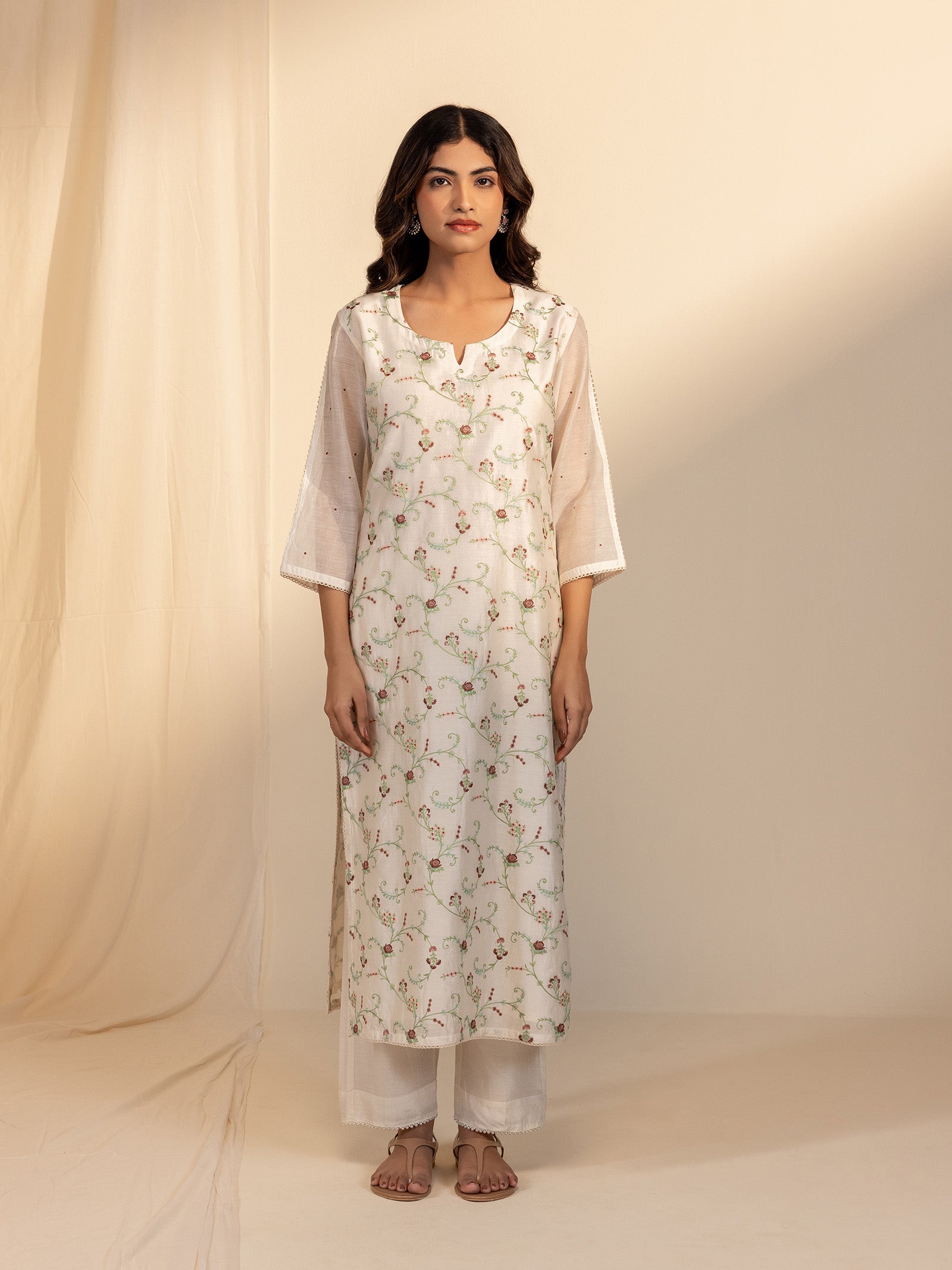 Skin Tones Ivory Chanderi Kurta
